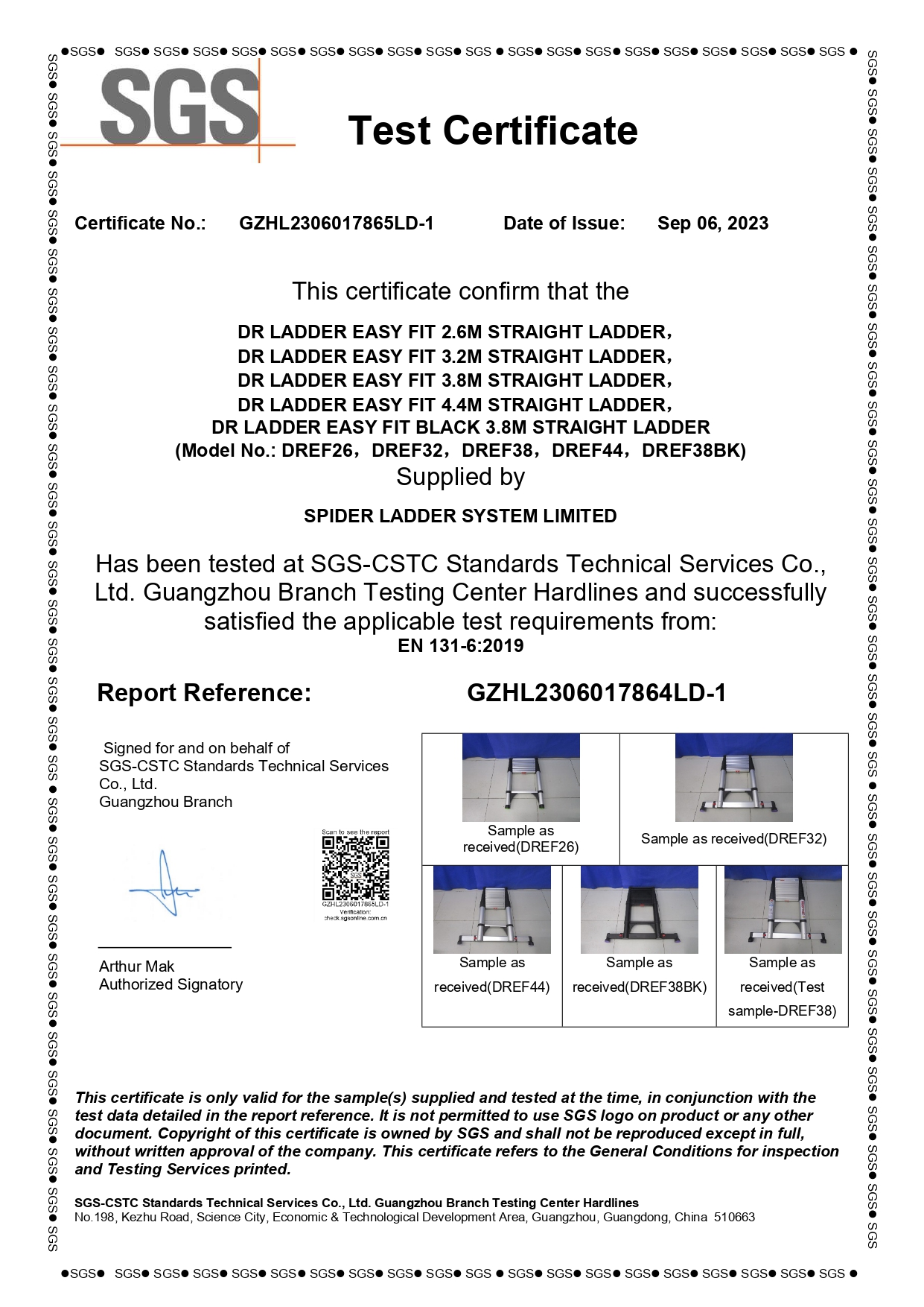DR. LADDER CERTIFICATES - Dr. Safety
