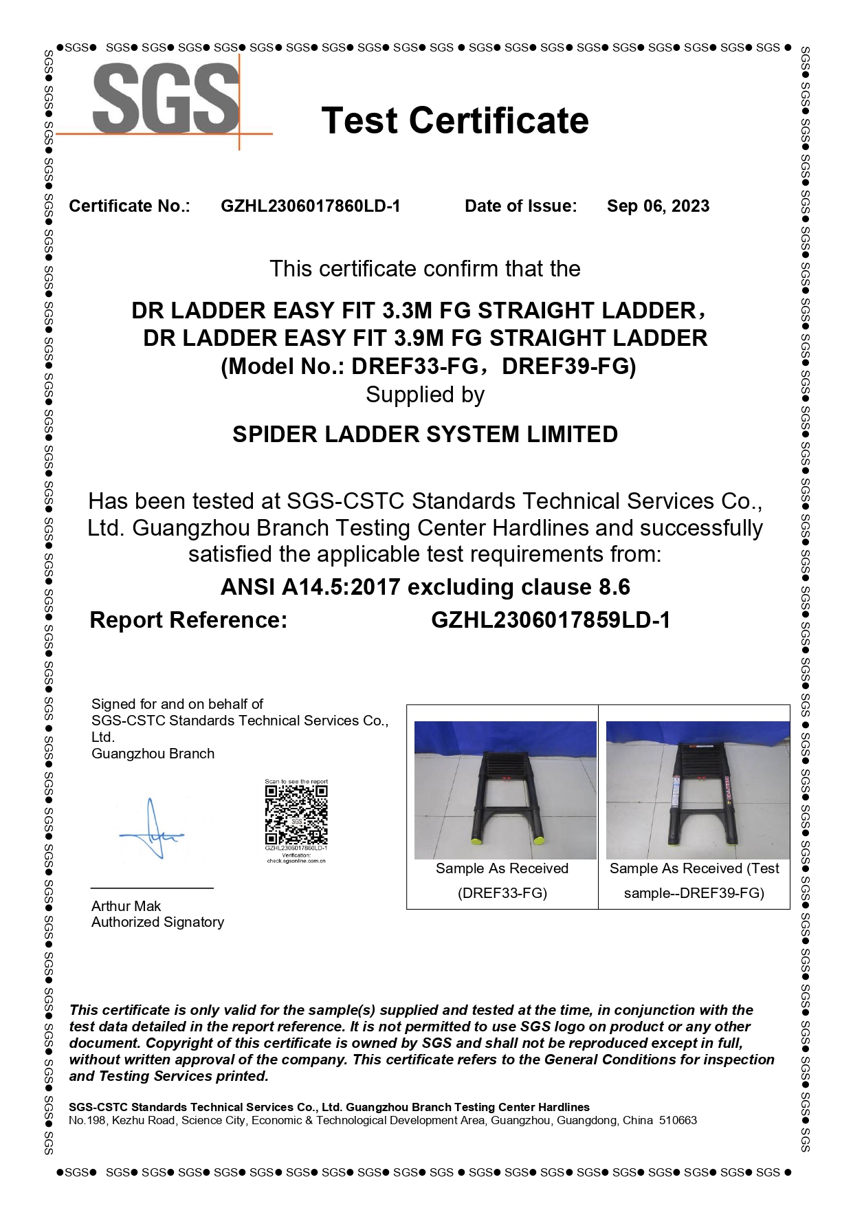 DR. LADDER CERTIFICATES - Dr. Safety